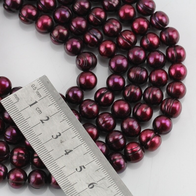 10mm wine red pearl strandfreshwater potato pearl beadnear | Etsy