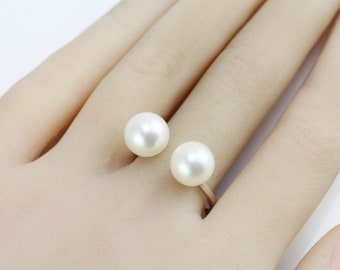 Double Pearl Ring | Etsy