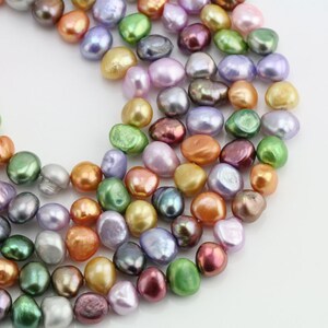 9mm Multi Color Baroque Pearl Strand,mixed Color Freshwater Irregular ...