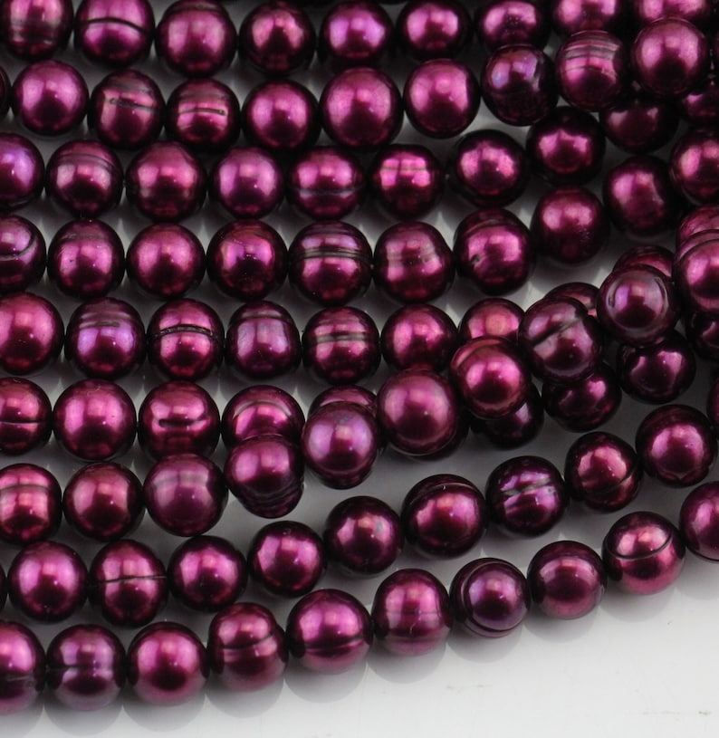 10mm Wine Red Pearl Strand,freshwater Potato Pearl Bead,near Round ...