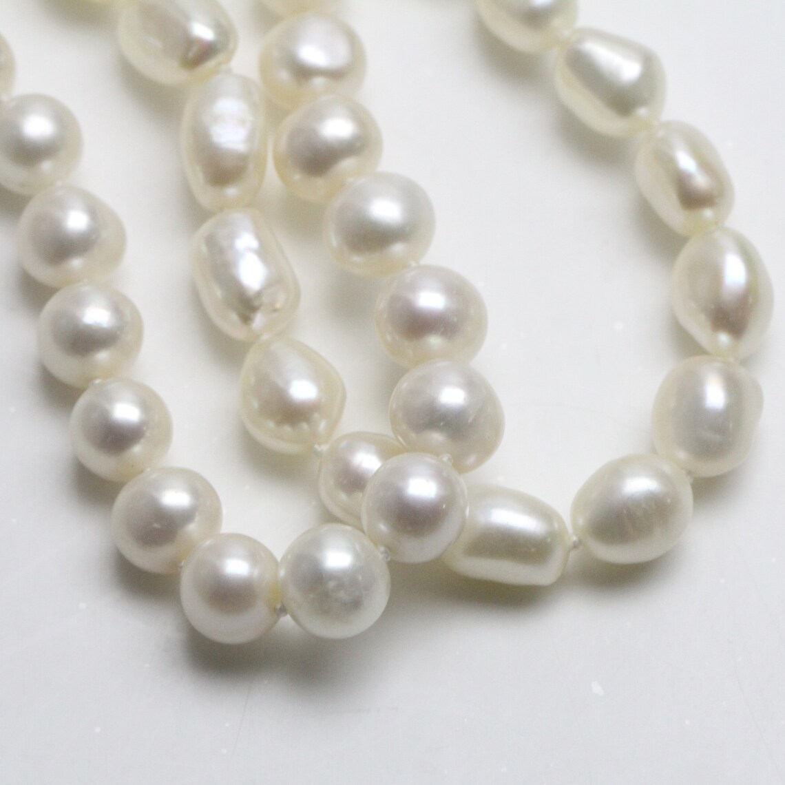 2 Row Pearl Necklacepearl Statement Necklace2 Line Pearl - Etsy