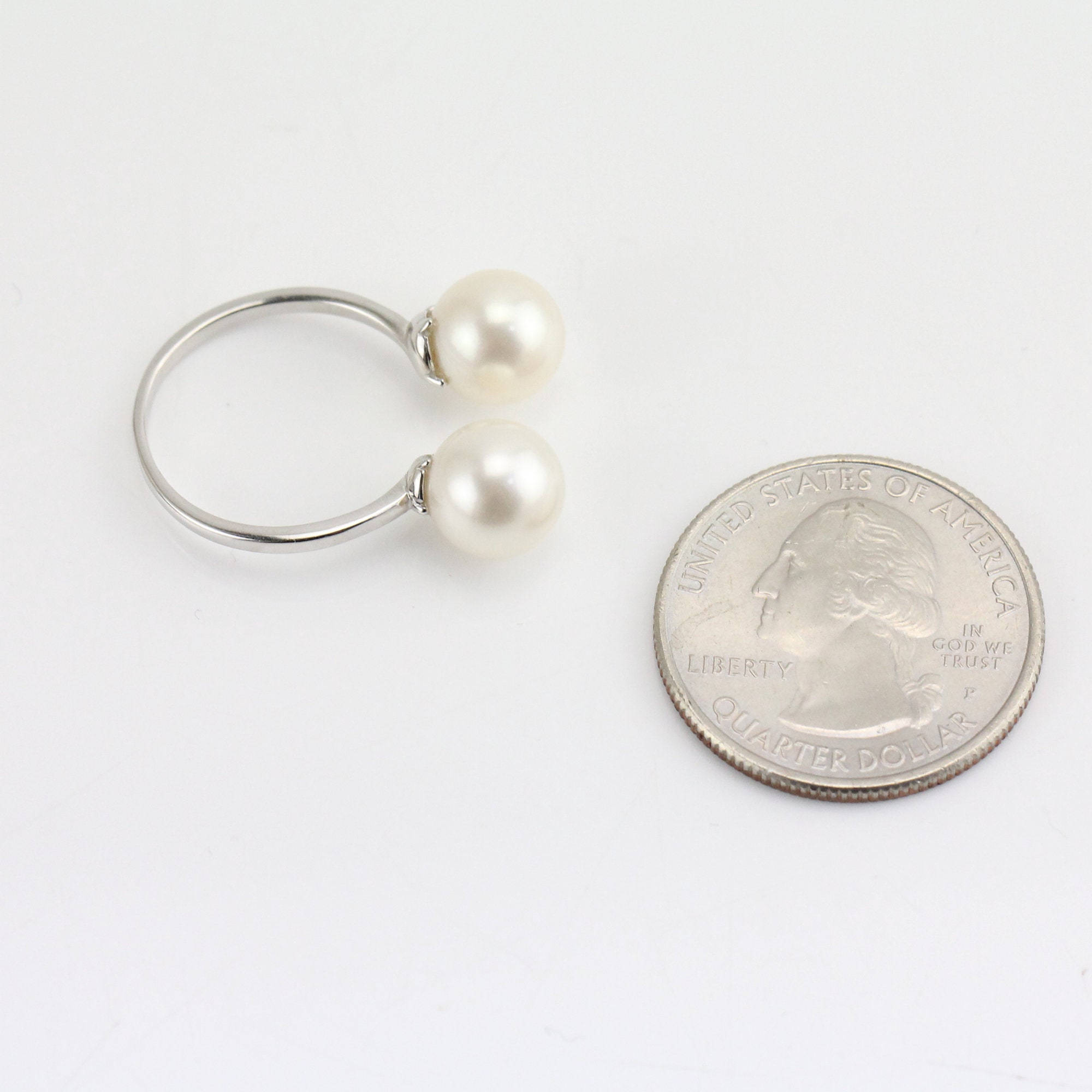 Midi Ringdouble Pearl Ringsterling Silver Open Ring | Etsy