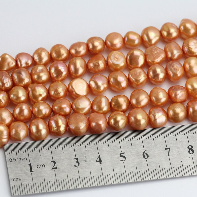 9mm Dyed Orange Color Baroque Pearl Bead Strand,freshwater Nugget ...