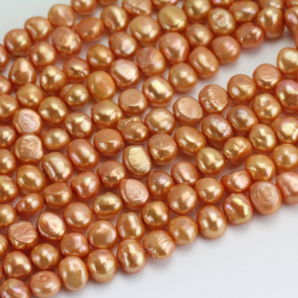 9mm Dyed Orange Color Baroque Pearl Bead Strand,freshwater Nugget ...
