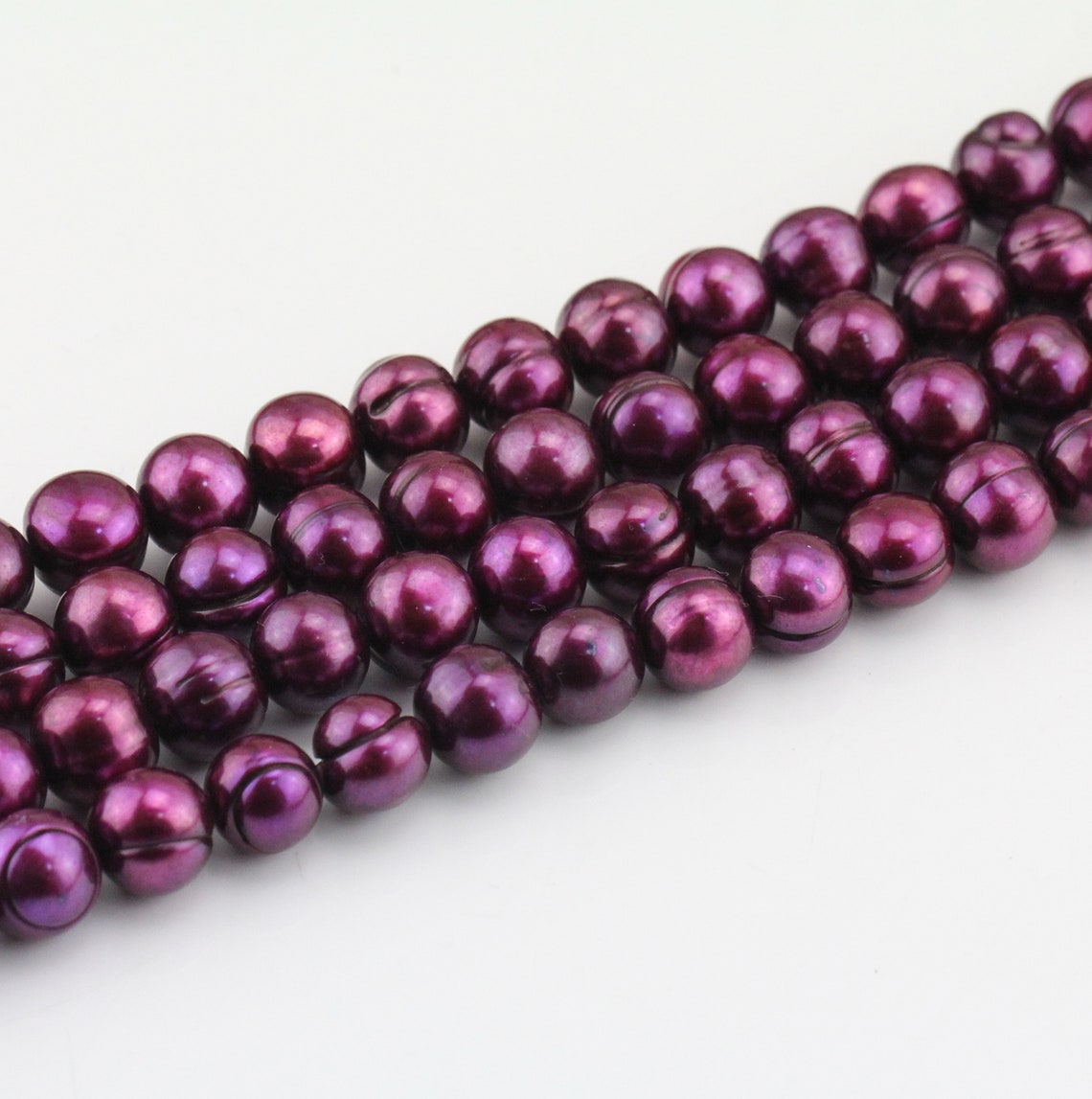 8mm Wine Red Pearl Strand,freshwater Potato Pearl Bead Wholesale,large ...
