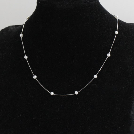 3.5-4mm Small Seed Pearl Floating Necklacewhite Pearl - Etsy