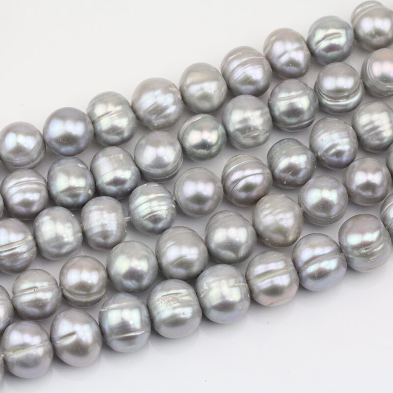 10mm Grey Pearl Strand,large Freshwater Potato Pearl String,big Size ...