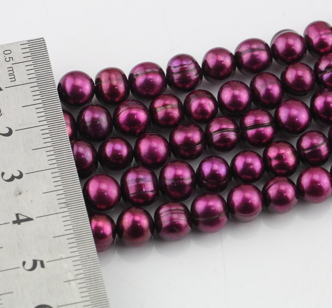 10mm Wine Red Pearl Strandfreshwater Potato Pearl Beadnear - Etsy