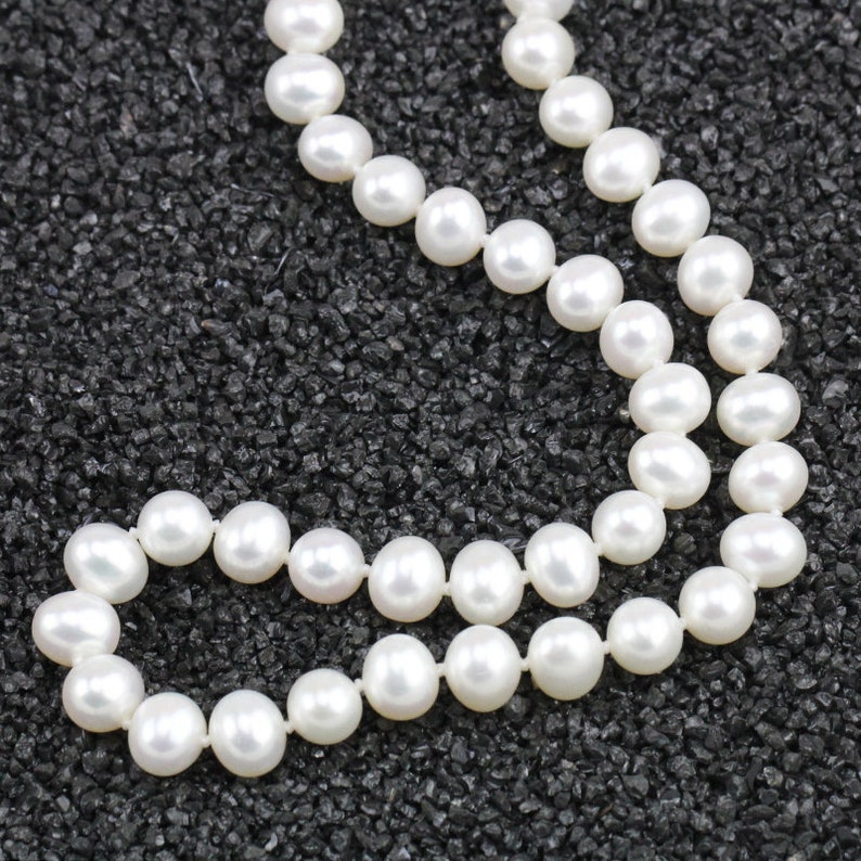 7mm Aaa Freshwater Pearl Necklacewhite Natural Pearl Etsy