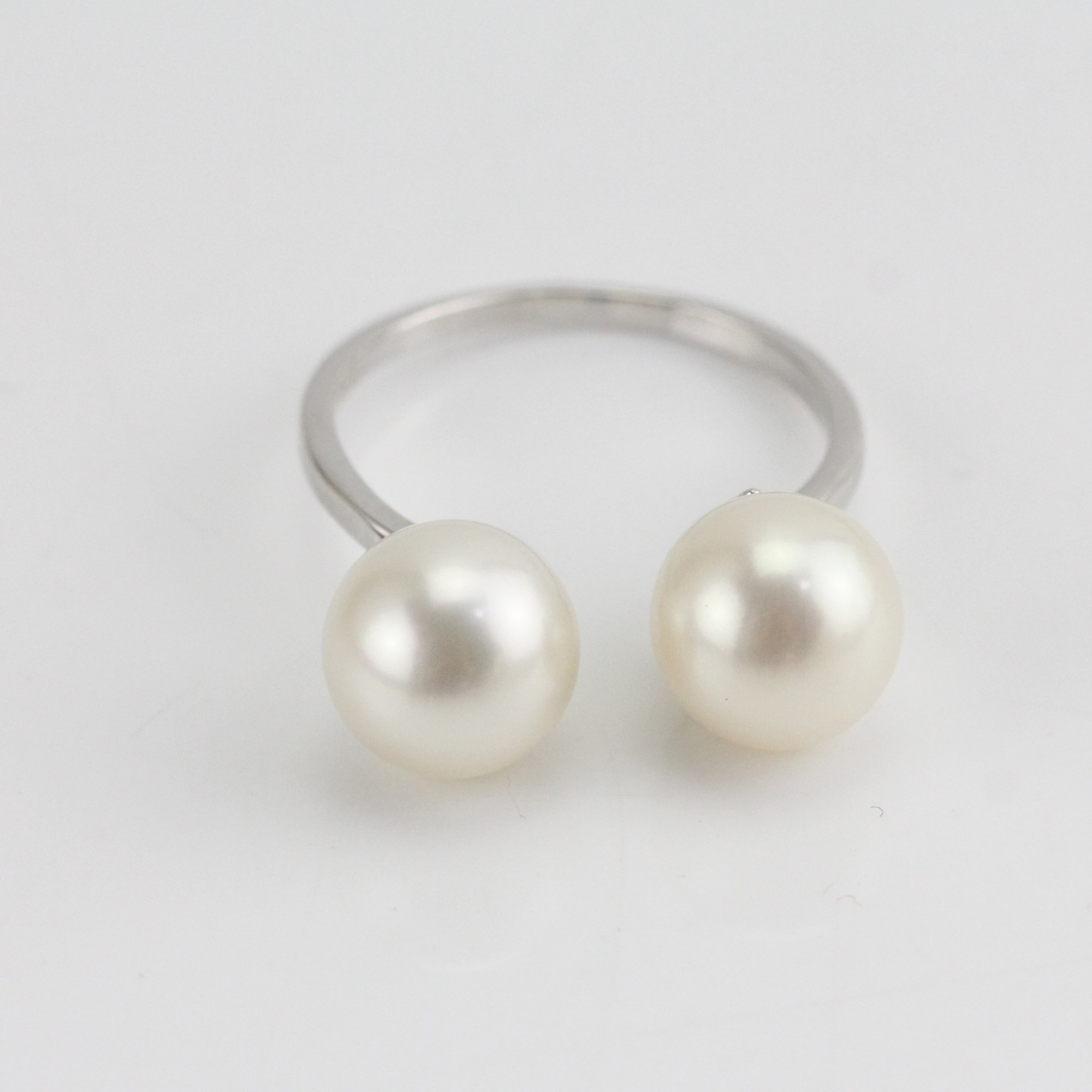 Midi Ringdouble Pearl Ringsterling Silver Open Ring | Etsy