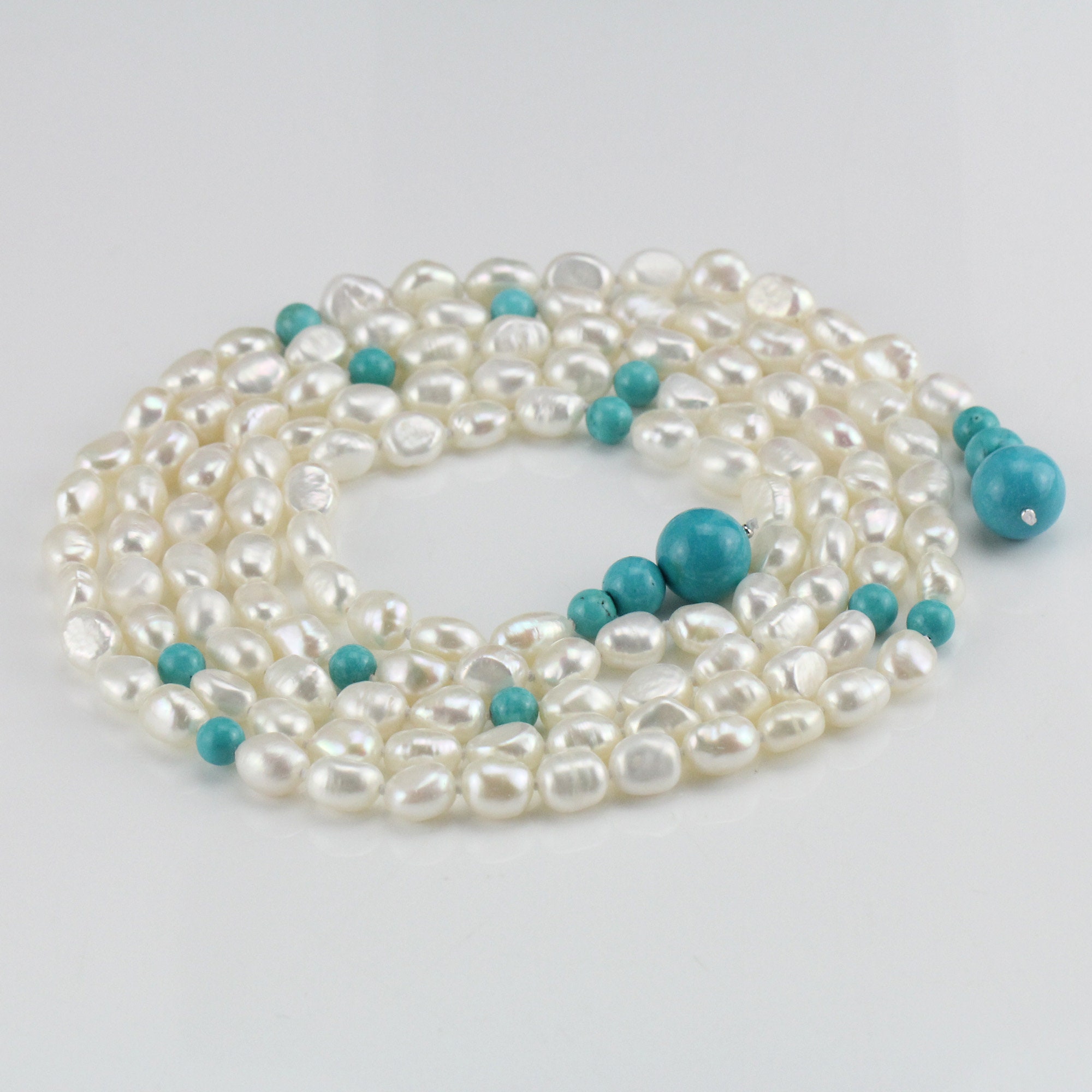 55inch Pearl Lariat Necklaceextra Long Baroque Pearl And Etsy