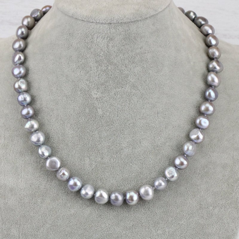 Gray Pearl Necklace - Etsy