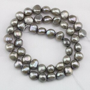 8-9mmx9-10mm Black Pearl Strand,baroque Pearls,freshwater Irregular ...