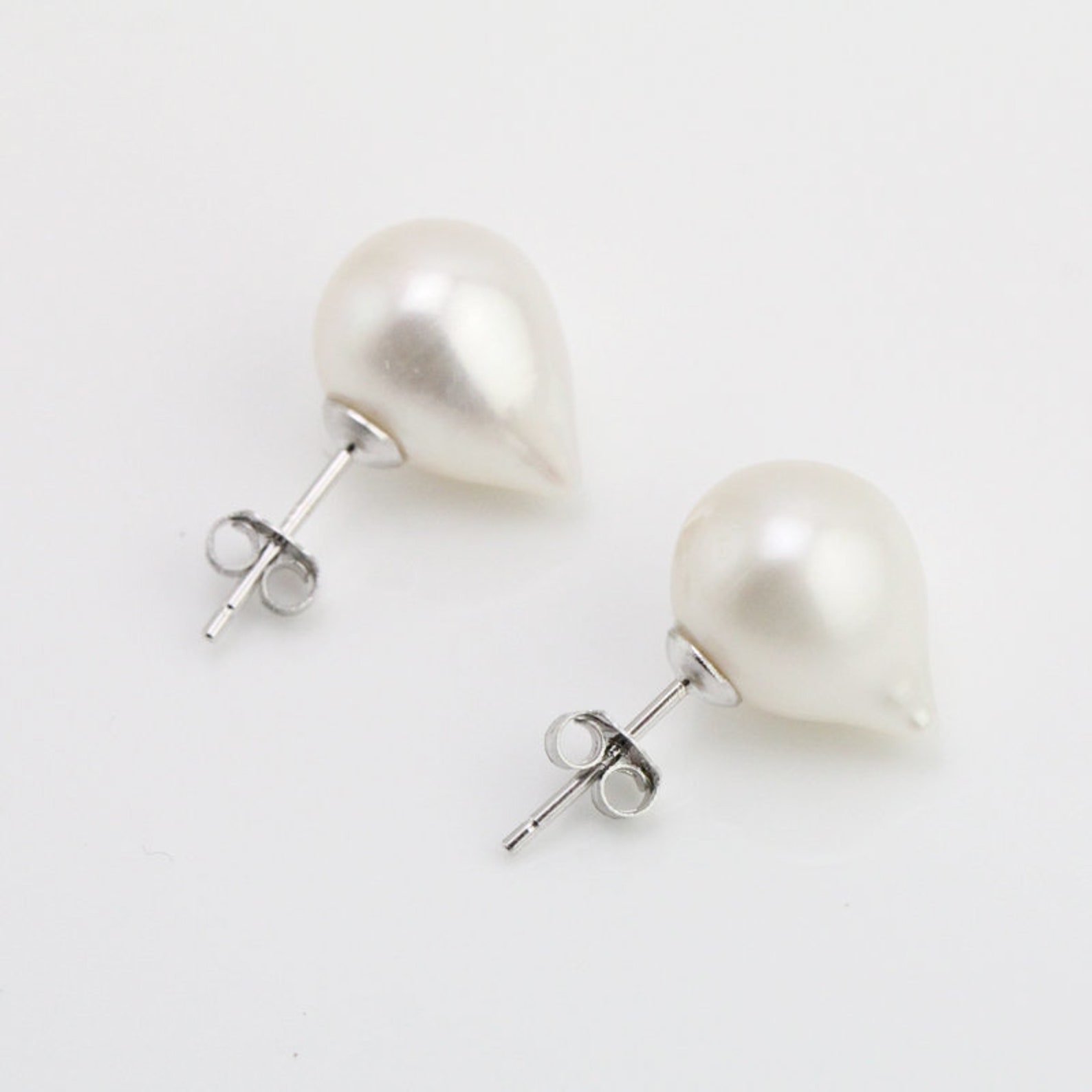 Drop Pearl Stud Earringfreshwater Pearl Earring Studgenuine | Etsy
