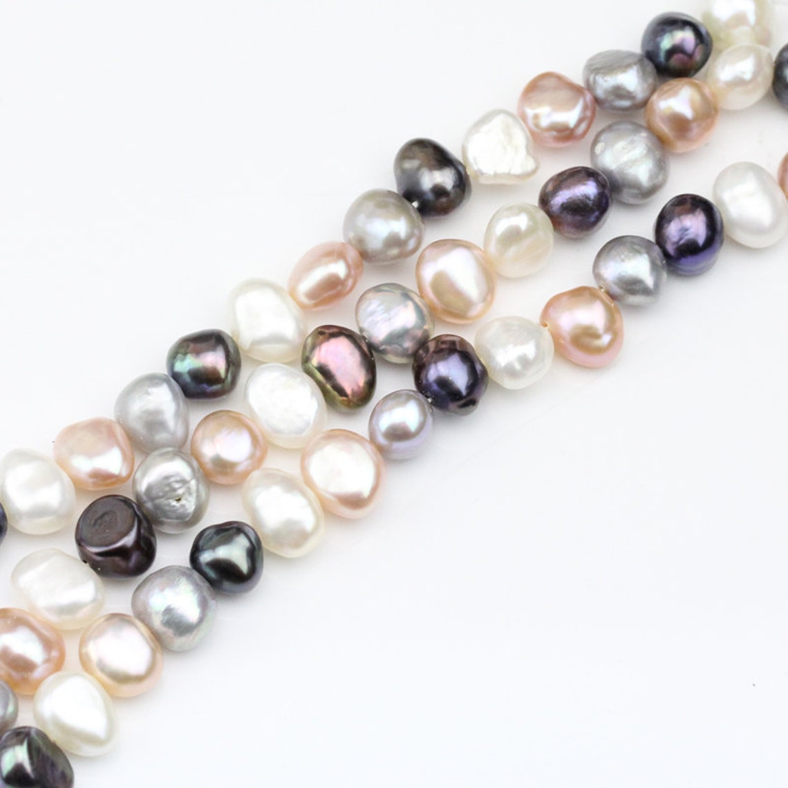 8-9mmX9-10mm multi color baroque pearl strandfreshwater mixed | Etsy