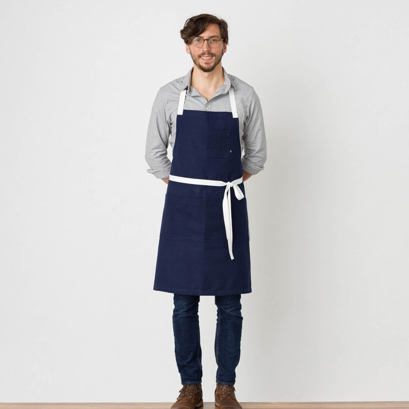 Navy Blue Apron - Etsy