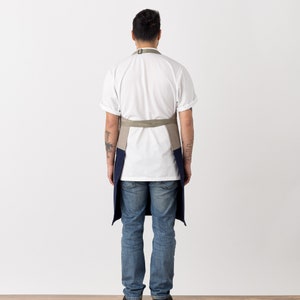 Chef Apron With Pockets | Navy Blue and Tan, 2-tone | Canvas ...