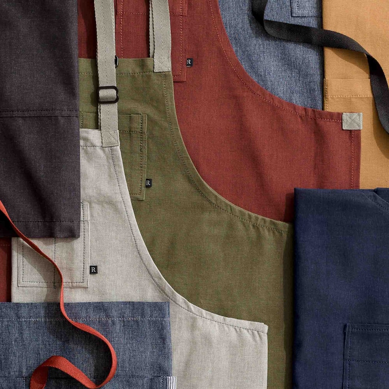 Cross Back Apron for Women, Men | Tan-beige Canvas, Tan Straps, With ...