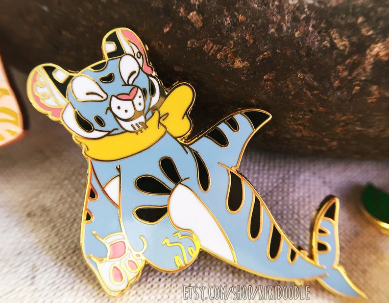 Purrmaid Toygershark Tiger Shark Mermaid Cat Hard Enamel Gold | Etsy