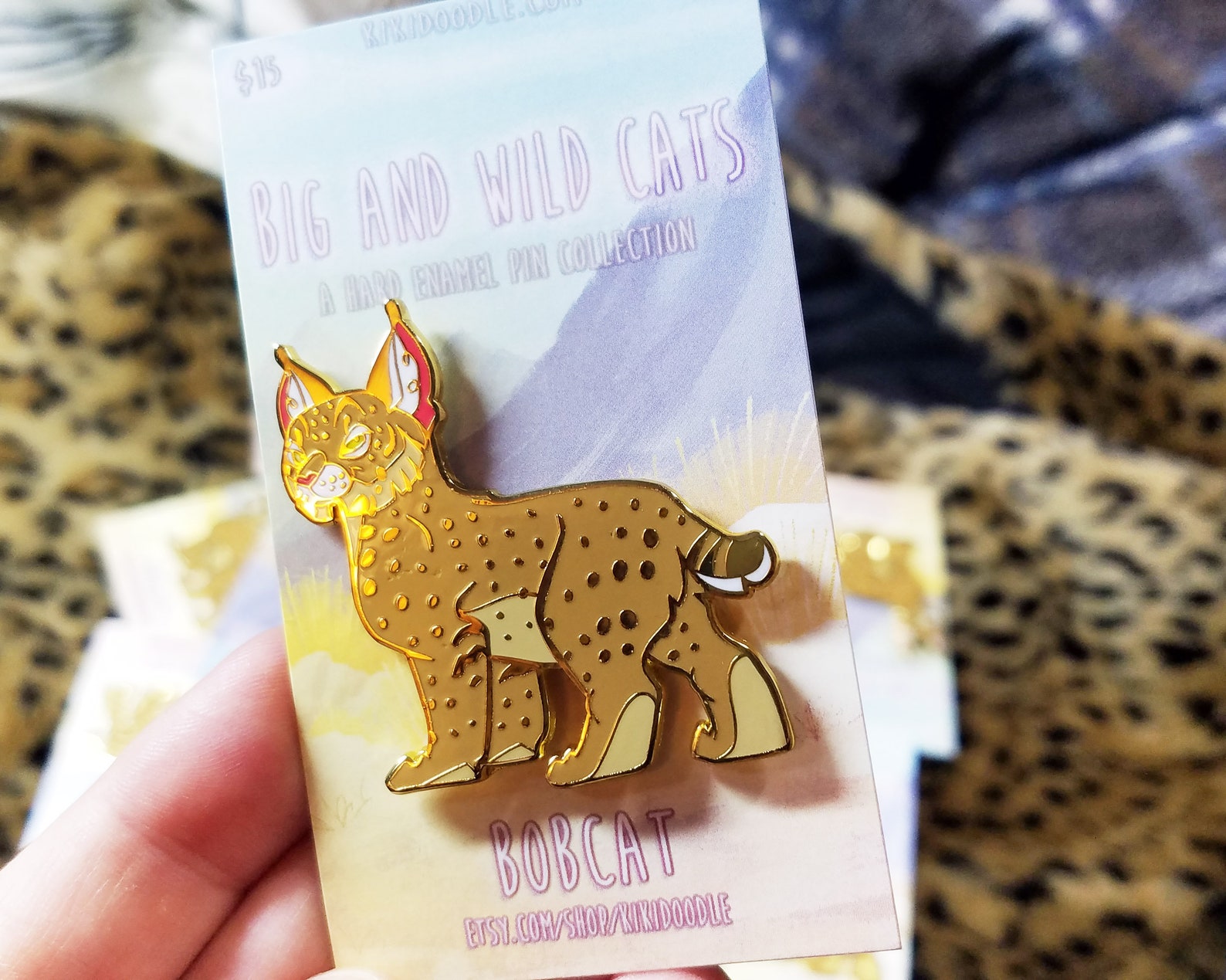 Big and Wild Cats: Bobcat Gold Hard Enamel Pin 1.75 | Etsy