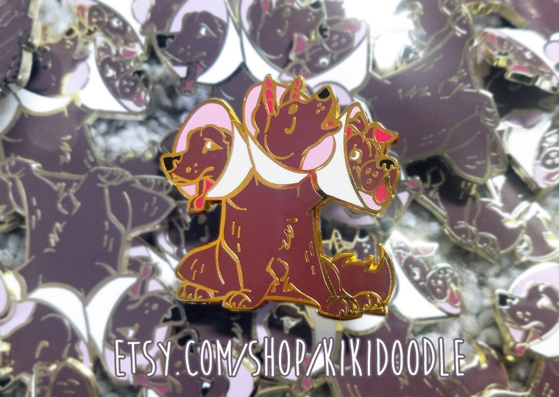 Cone of Shame Coned Mythology Pin Cerberus Hound | Etsy