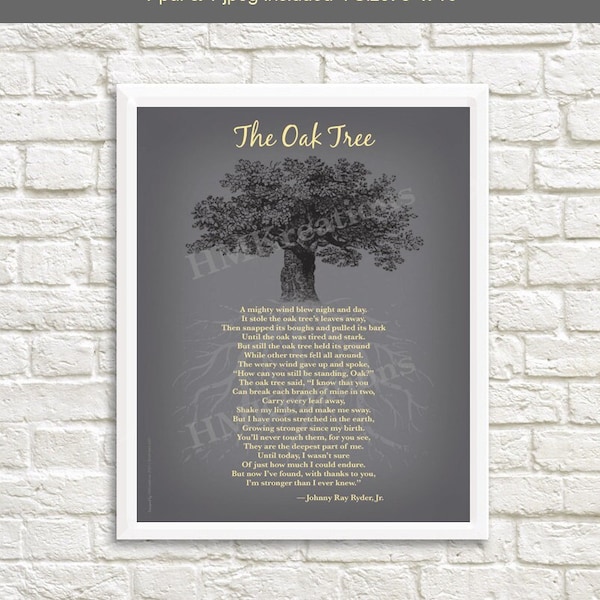 Oak Tree Poem - Etsy