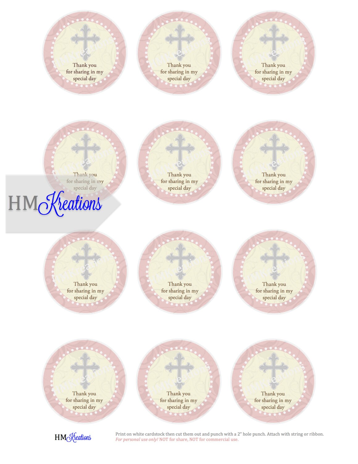Printable Favor First Holy Communion Tags Baptism Gift Religious Tags ...