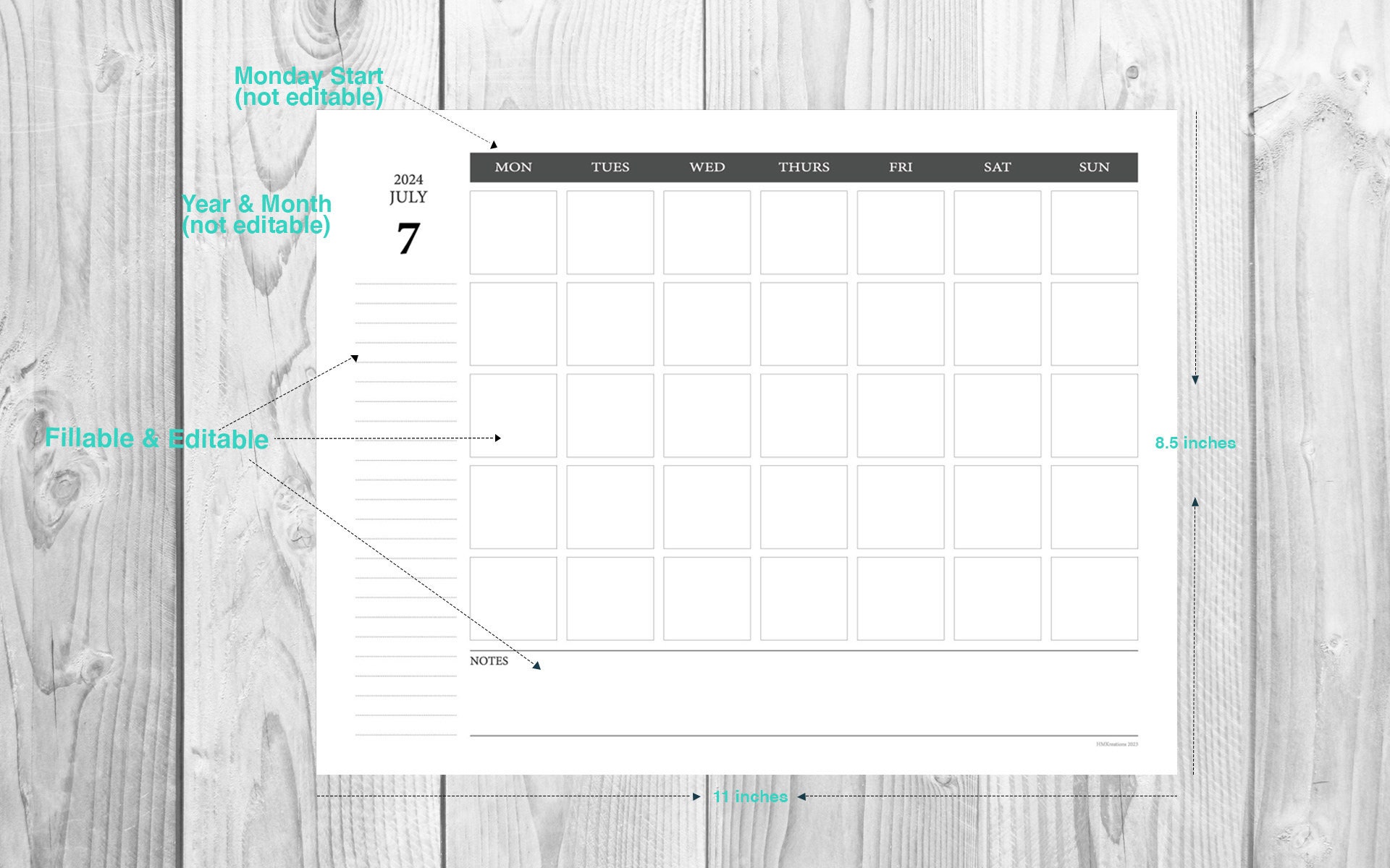 Daily Planner Tool 2024, Printable Calendar 2024, Wall Calendar Pages ...