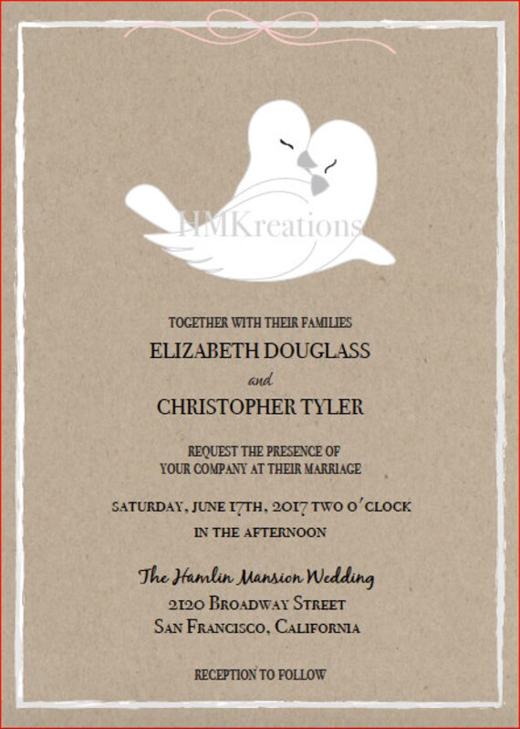 Bird Wedding Invitation Templates