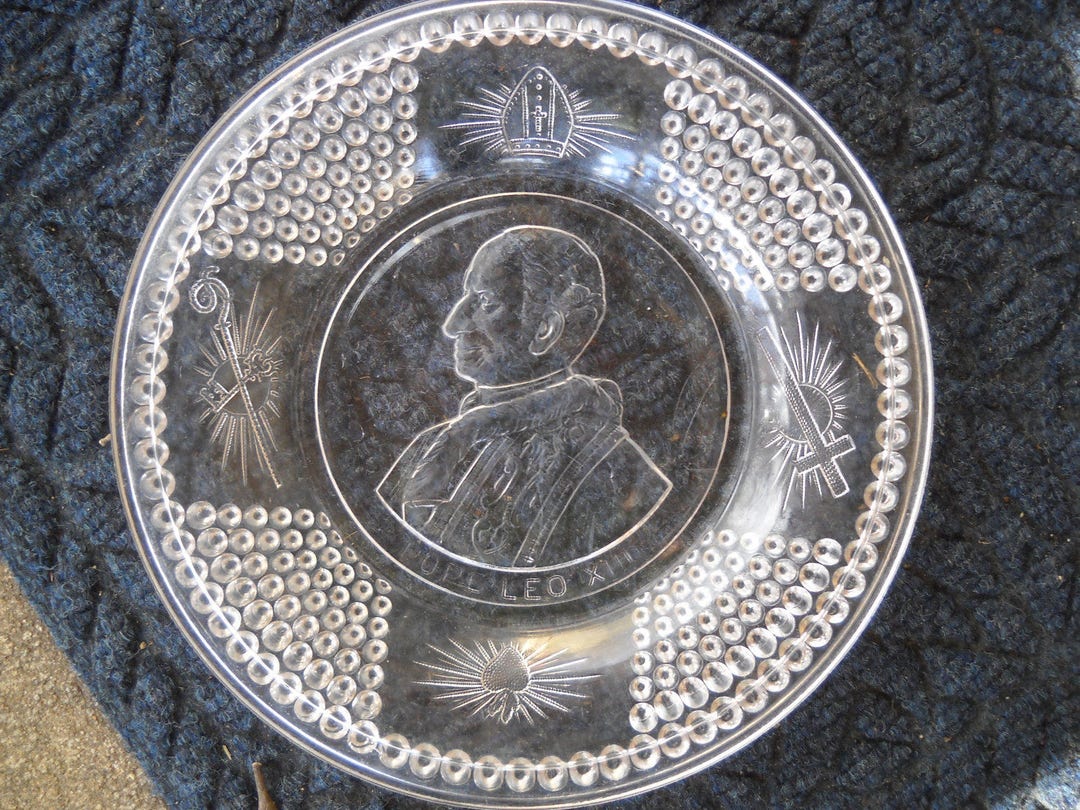 Rare Bryce Higbee 1903 EAPG Glass Plate of Pope Leo Xiii...the ...