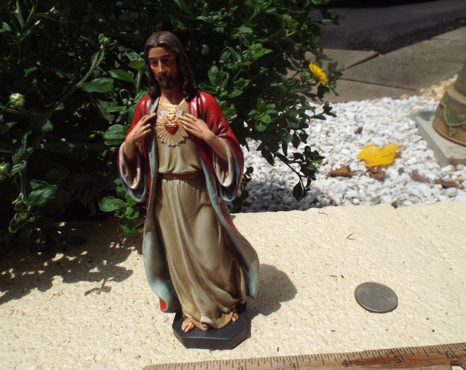 Hugh BC Catholic Sacred Heart of Jesus Resin Statue 6" - Etsy