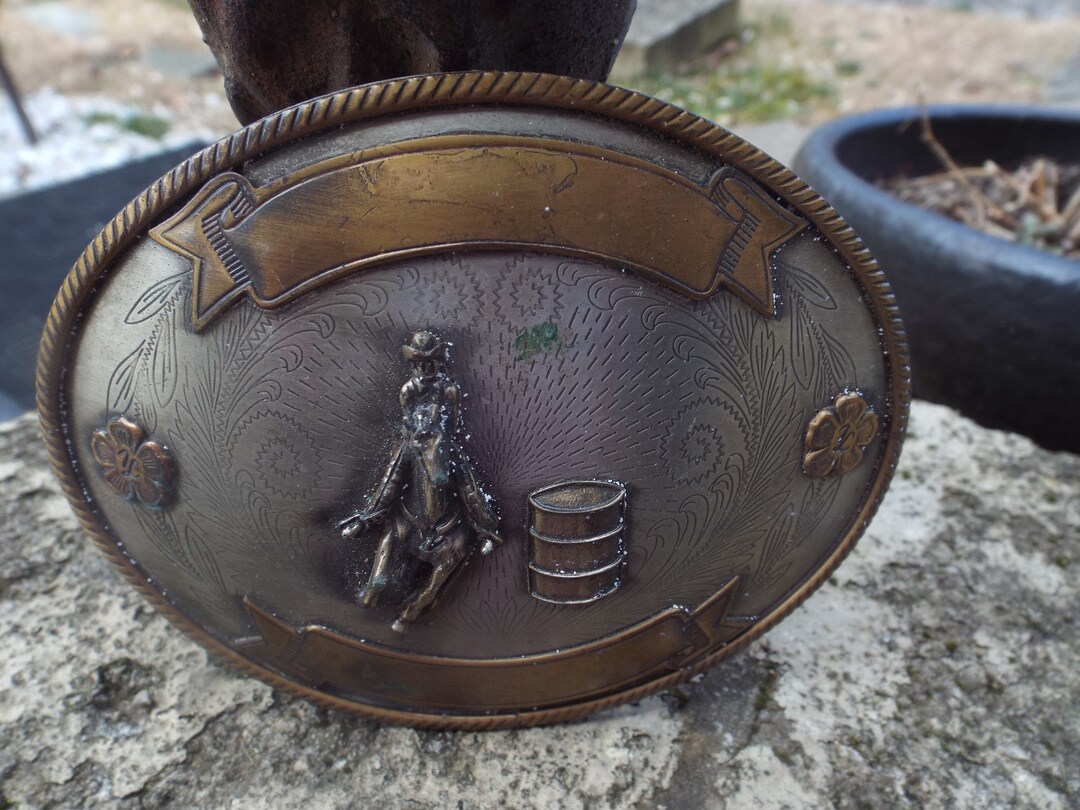 Classic Vintage Cowboy Barrel Racing Award Rodeo Trophy Large 5" German ...