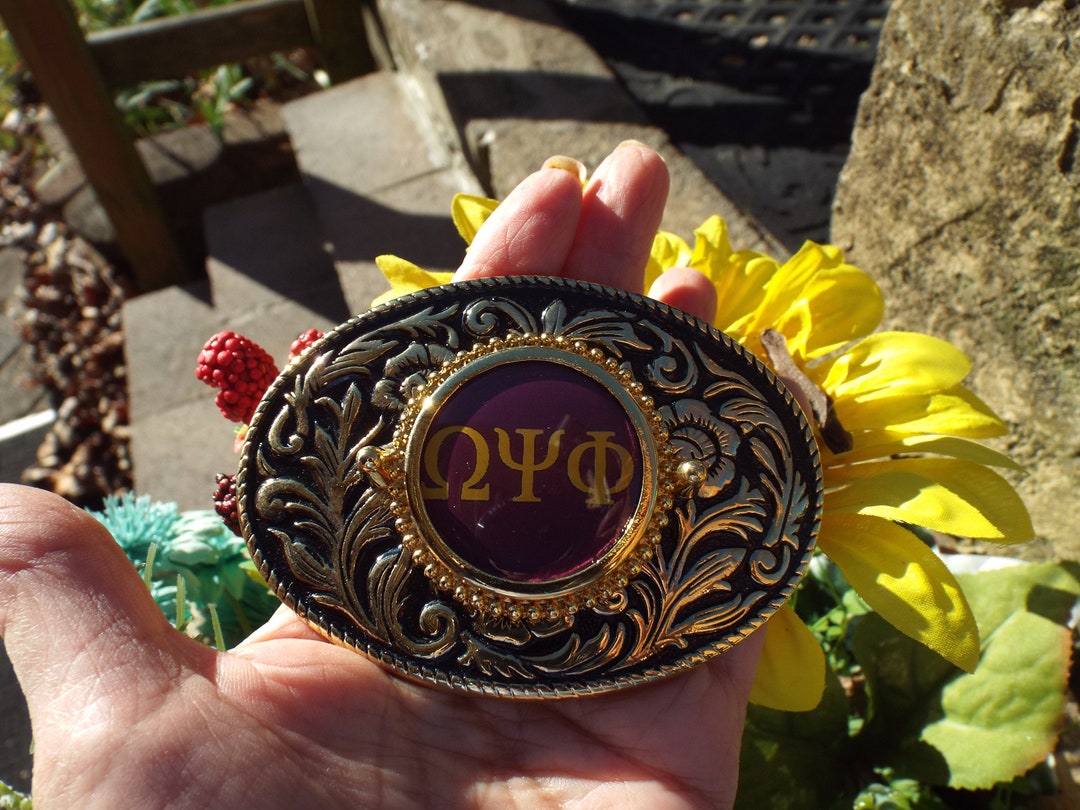 Classic Vintage Omega Psi Phi Fraternity Fancy Belt Buckle-old - Etsy