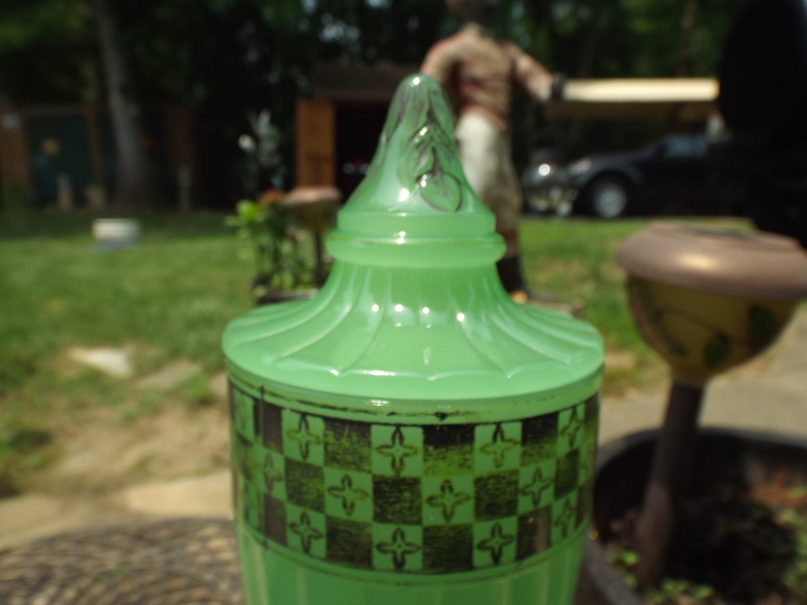 1920 Jadeite-jade Green Beaumont Glass Company #jar 20 Candy Urn Jar ...
