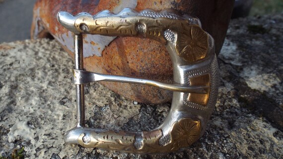 Classic Vintage Alpaca Mexico Belt Buckle - Gem