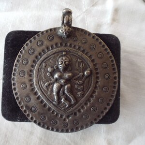 Rare India Hindu God Shakfi Durga Large Hammered Amulet Medallion ...