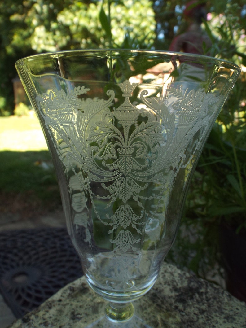 Gorgeous 1931 Morgantown Glass Works- CARLTON Stem Glass # Etch 778 ...