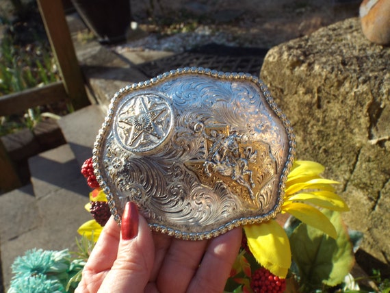Classic Vintage Montana Silversmiths Western Engraved… - Gem