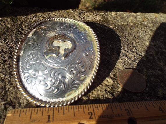 Classic Vintage Montana Silversmiths Belt Buckle With… - Gem