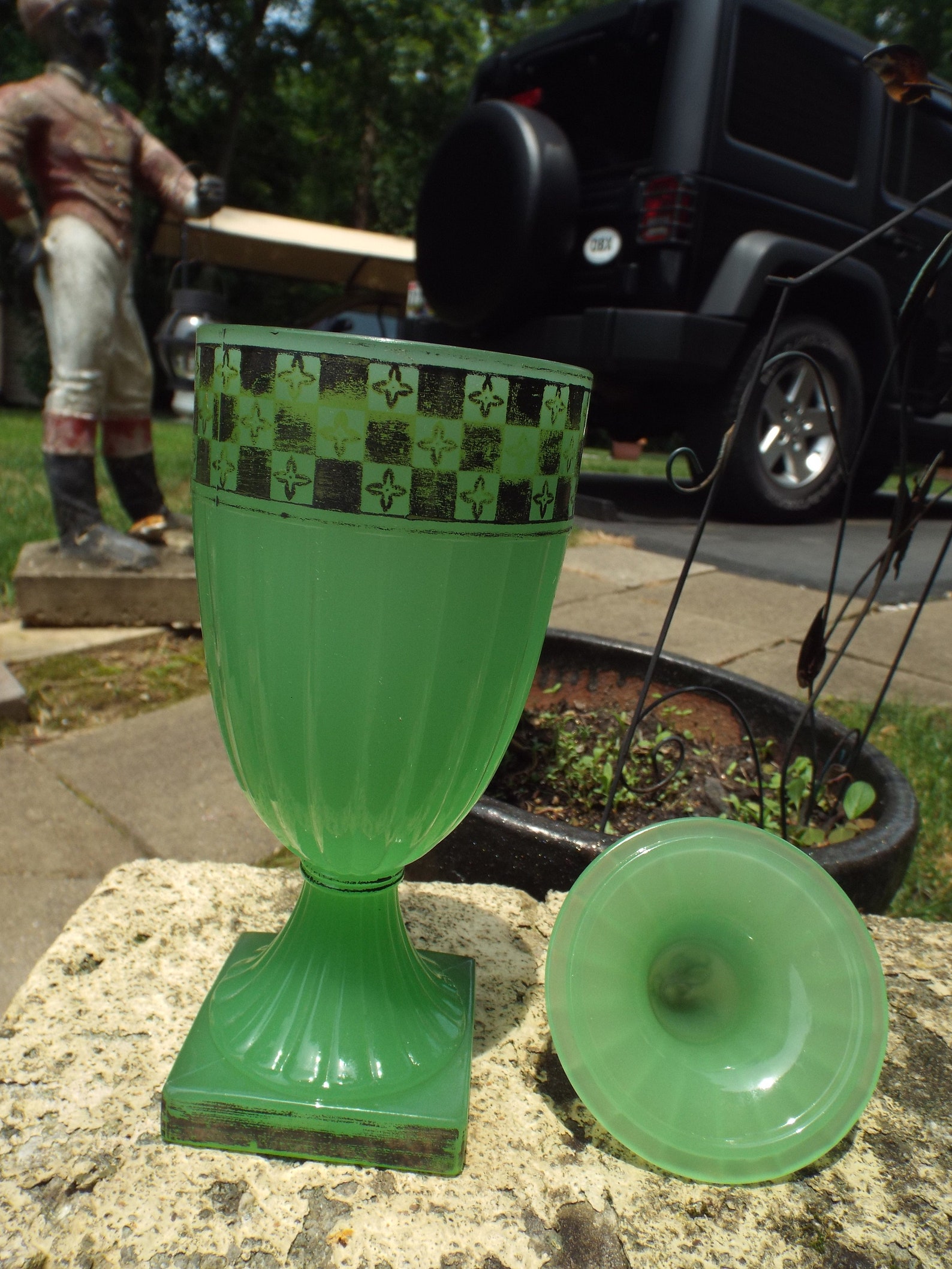 1920 Jadeite-jade Green Beaumont Glass Company #jar 20 Candy Urn Jar ...