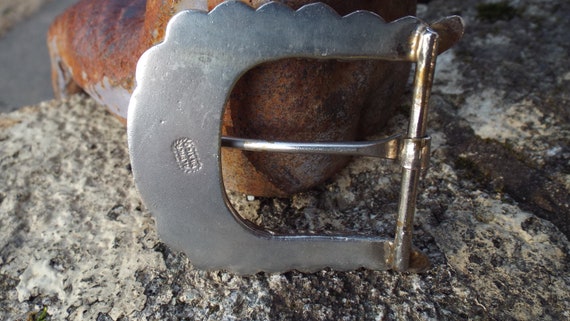 Classic Vintage Alpaca Mexico Belt Buckle - Gem