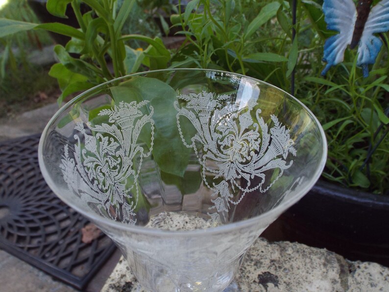 Gorgeous 1931 Morgantown Glass Works- CARLTON Stem Glass # Etch 778 ...