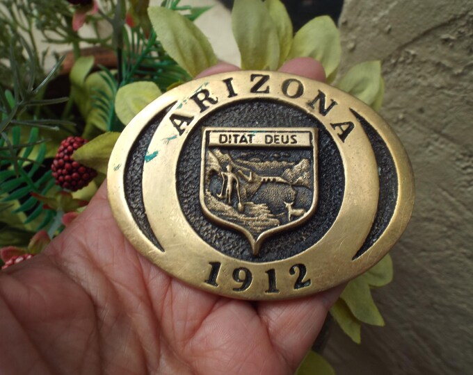 Classic Vintage ARIZONA 1912 Statehood State Seal DITAT DEUS Solid ...