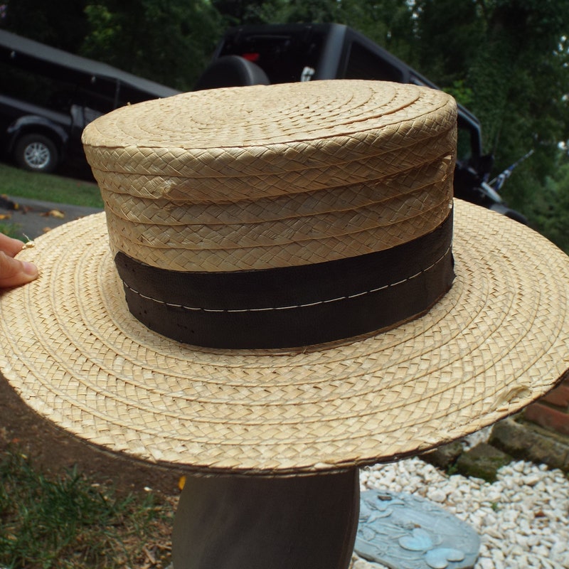 Straw Boater Hat - Etsy