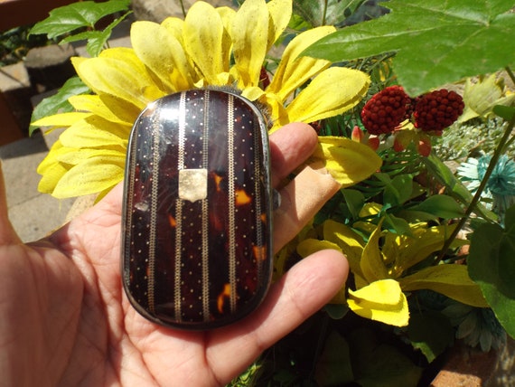 Antique Faux Tortoise Shell Divided Change Coin Purse… - Gem
