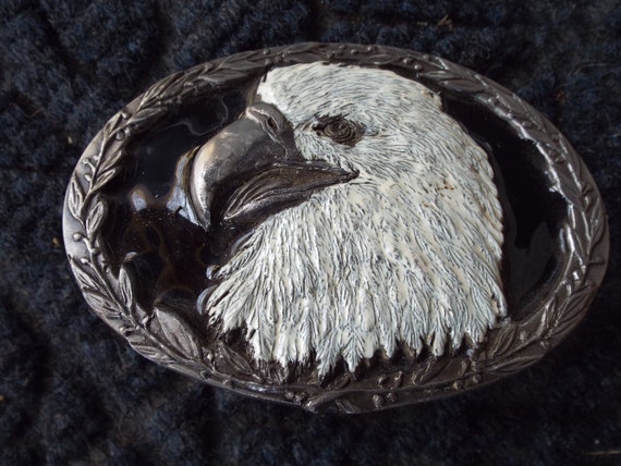 Classic Vintage Bad Ass American Bald Enamel Eagle Be… - Gem