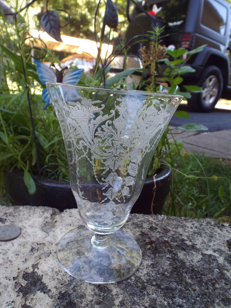 Gorgeous 1931 Morgantown Glass Works- CARLTON Stem Glass # Etch 778 ...