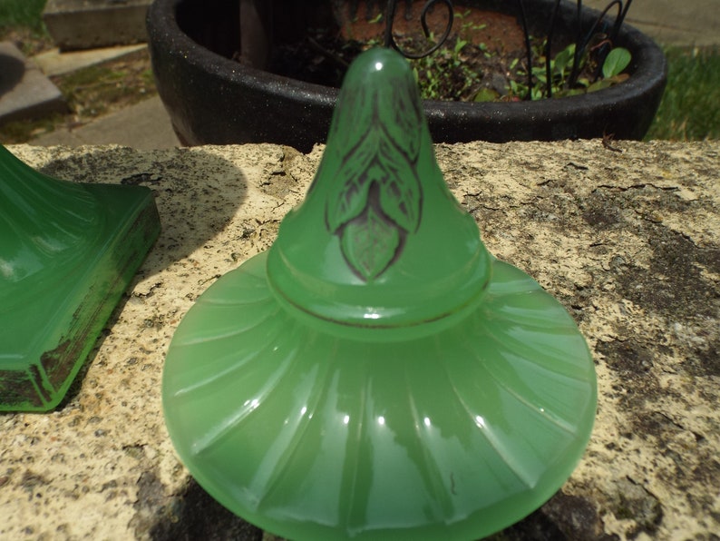 1920 Jadeite-jade Green Beaumont Glass Company #jar 20 Candy Urn Jar ...