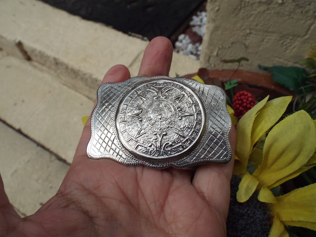 Classic Vintage Aztec Inca Maya Tribal Art Calendar Wheel Alpaca Mexico ...