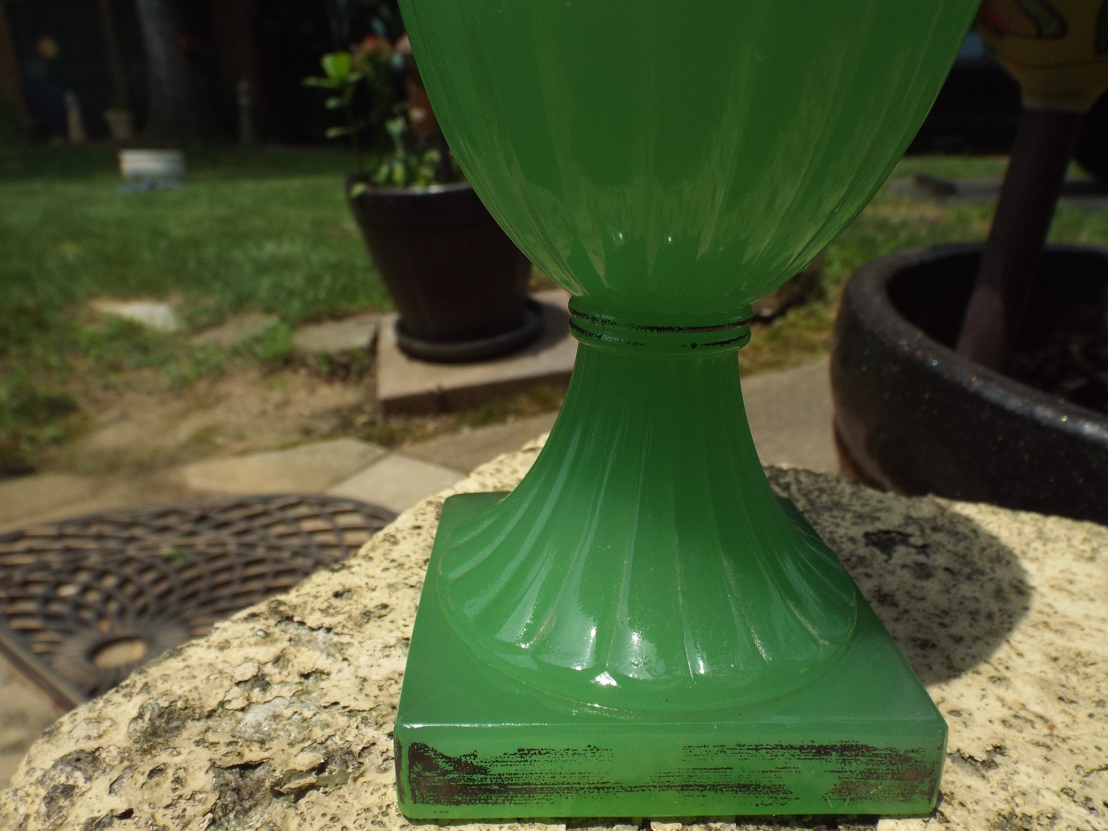 1920 Jadeite-jade Green Beaumont Glass Company #jar 20 Candy Urn Jar ...